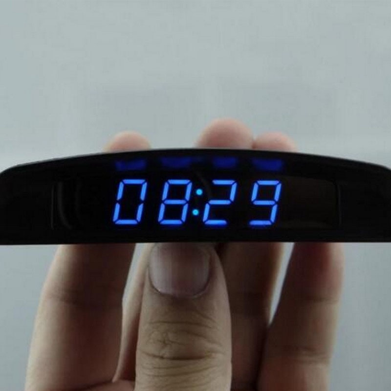 Termometru auto cu voltmetru/ceas, LLWL, Plastic, 97x44x19 mm, Negru ...