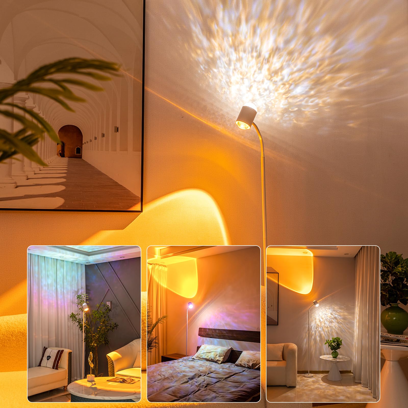 Proiector cu lampa de podea LED, iluminare dubla laterala, cu apus de ...