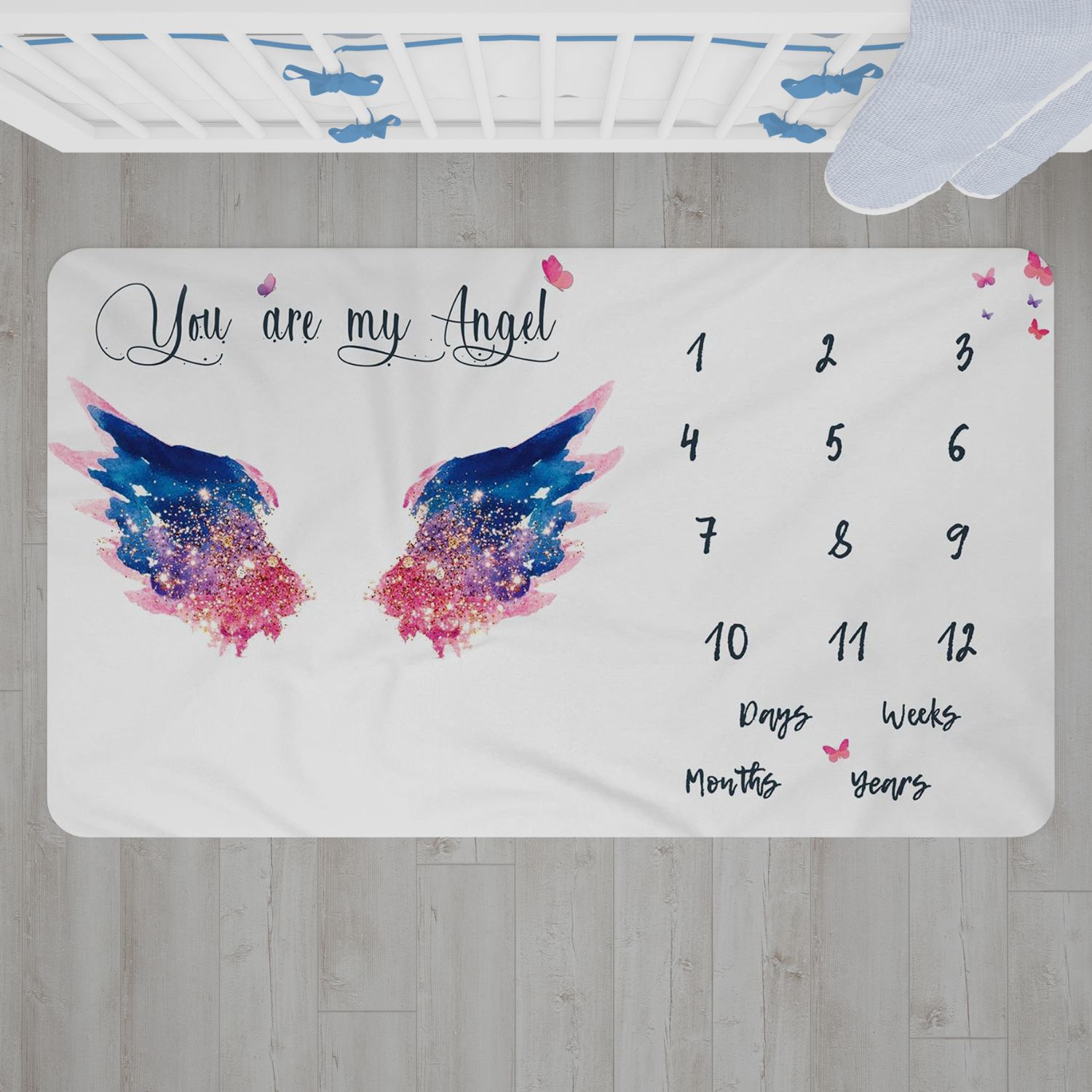 Patura Pufoasa Milestone Gavriet™ Pentru Aniversari Bebelusi, 100x150 ...