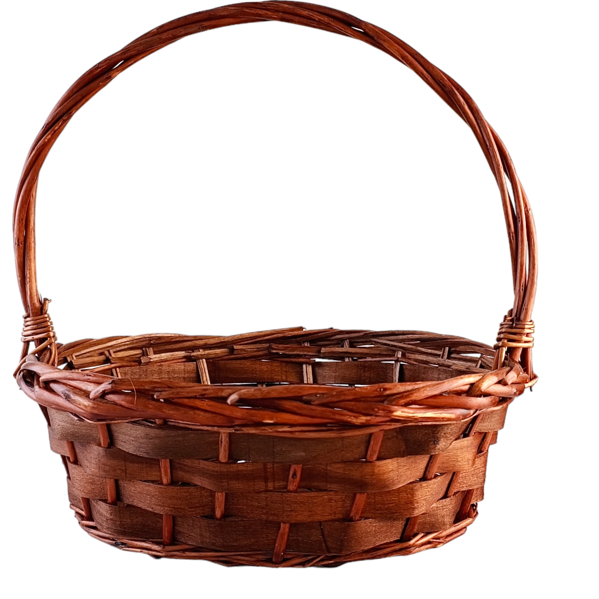 Cos de Rachita Oval cu Toarta, Set x3, Maro, Lucina, L:38 cm x 32 cm, M ...