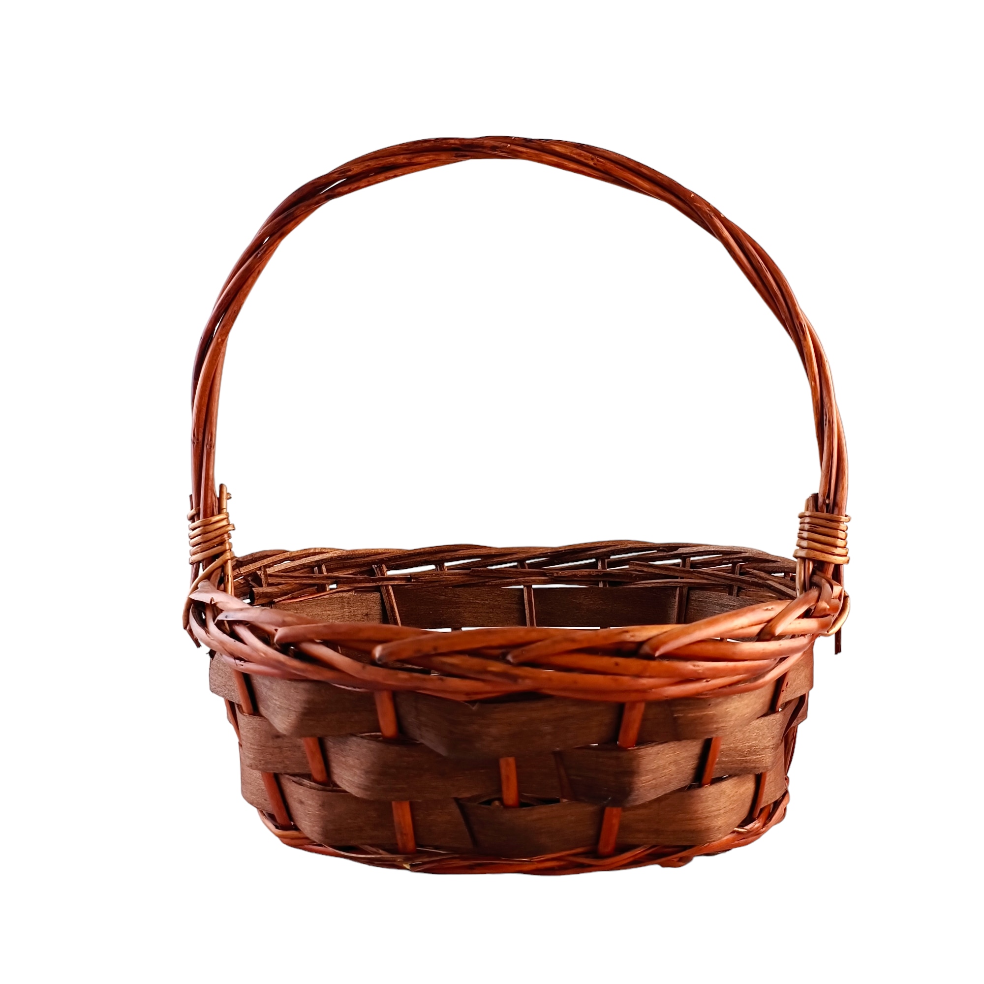 Cos de Rachita Oval cu Toarta, Set x3, Maro, Lucina, L:38 cm x 32 cm, M ...