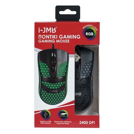 Mouse cu fir negru gaming RGB cu LED 2400 dpi, lungime cablu 1.35 m ...