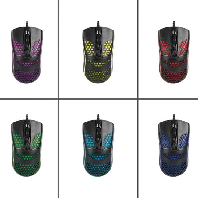 Mouse cu fir negru gaming RGB cu LED 2400 dpi, lungime cablu 1.35 m ...