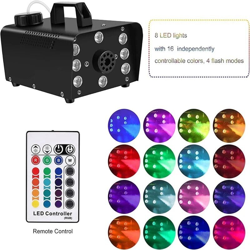 Машина за мъгла, 220V, 500W, дистанционно управление, черен, 0.3L - eMAG.bg