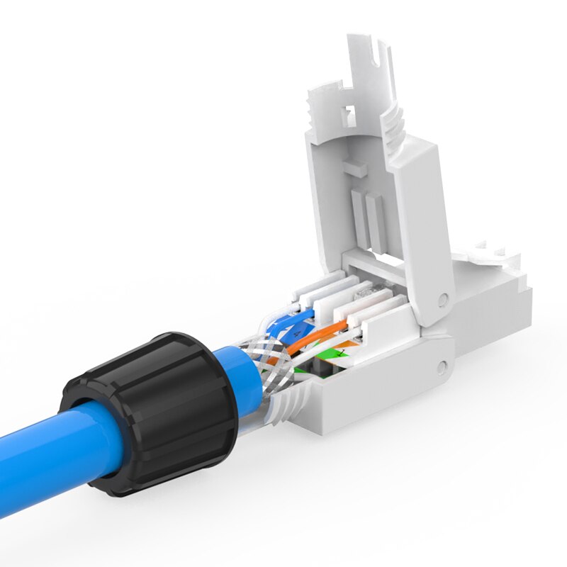 Csatlakozó RJ45 Moduláris Cat.6A, Szerszám nélküli, Fehér - eMAG.hu