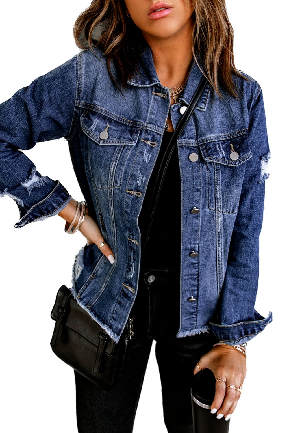 Jacheta dama din denim, OMG, Sovraq, albastru, S - eMAG.ro