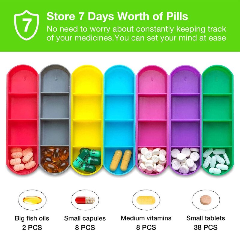 Organizator saptamanal pentru pastile cu huse, JESWO, Polipropilena ...