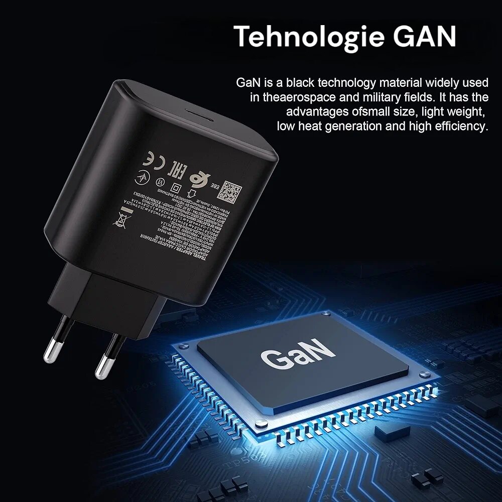 Зарядно устройство за телефон Fast Charge 45w Type C с включен кабел за