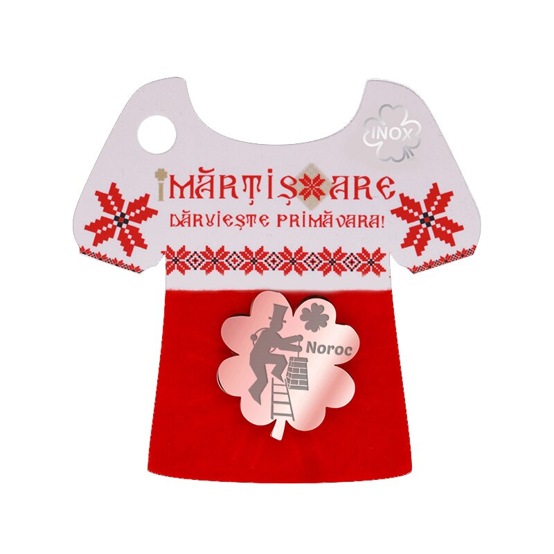 Martisor Brosa Inox Trifoi Rose Gold Cosar Noroc - eMAG.ro