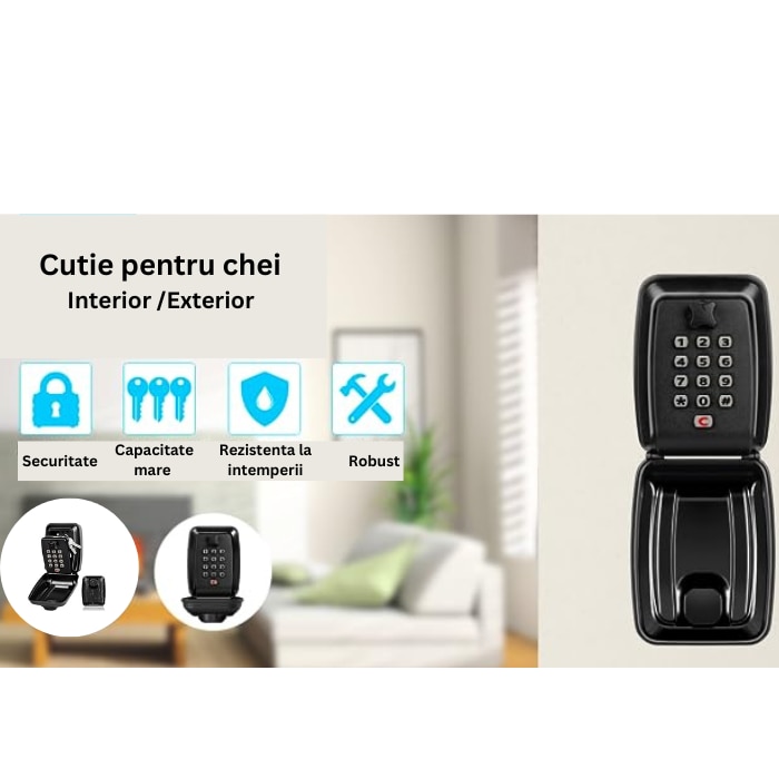 Cutie pentru chei, cu cod numeric, pentru imobiliare, Interior-Exterior ...