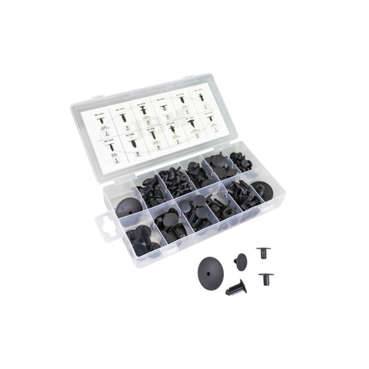 Set 109 clipsuri pentru tapiterie Jbm, plastic, pentru Dacia, Renault ...