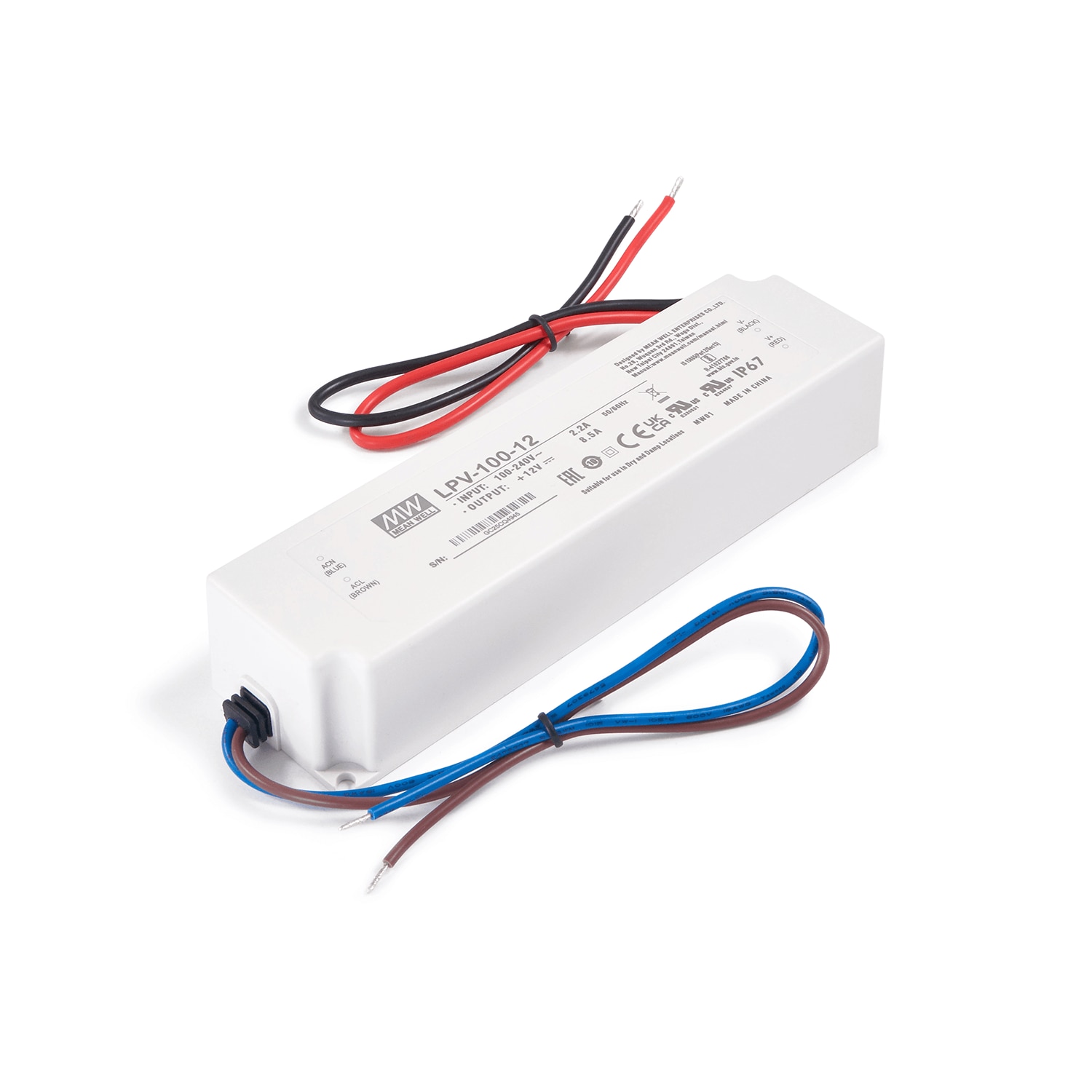 Захранване модулен, Koloreno, Mean Well, LPV-100-12, 100W, 12V, IP67 ...