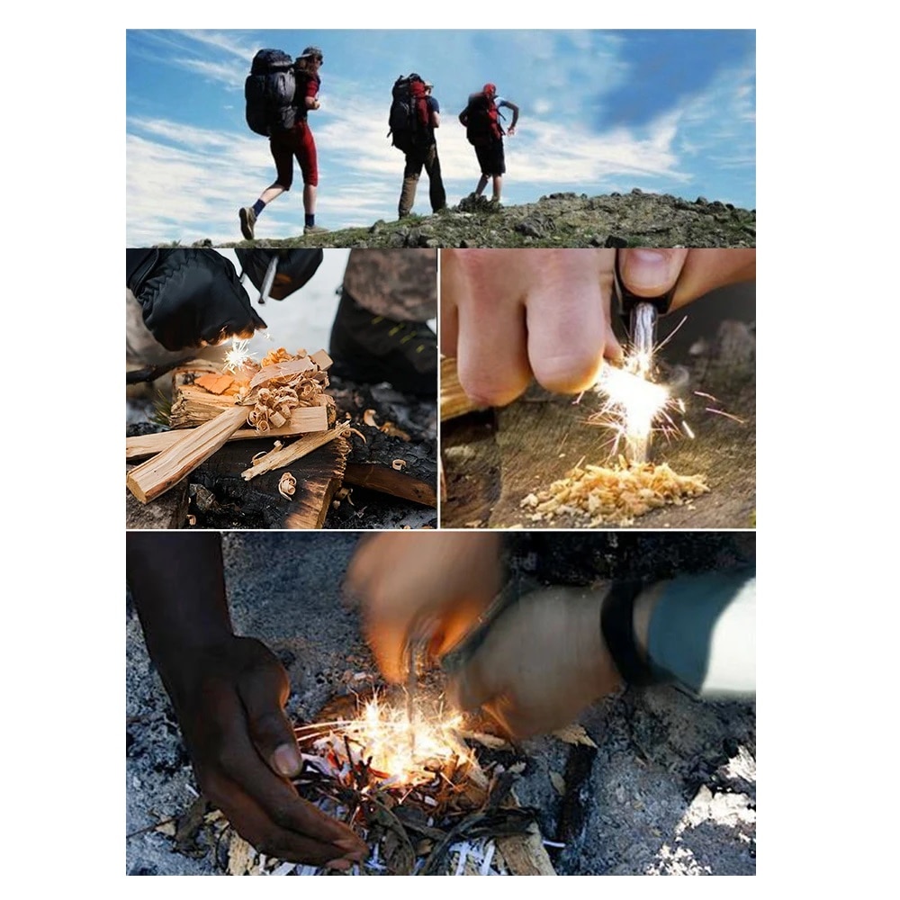 Amnar pentru camping, drumetie, 10 cm, verde neon, fluier inclus - eMAG.ro