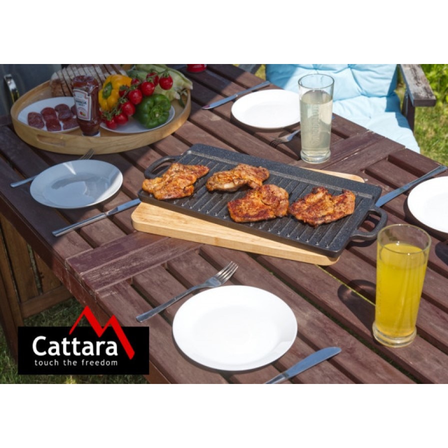 Placa pentru gratar cu doua fete din fonta 50x23x1, 4cm Cattara - eMAG.ro