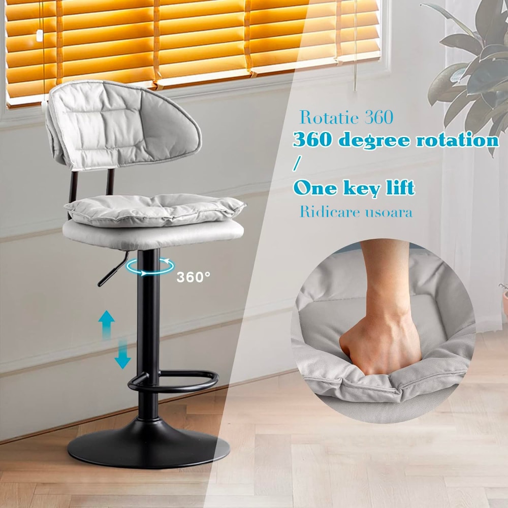 Set 2 scaune, Quasar & Co.®, rotire 360 grade, reglabil pe inaltime ...