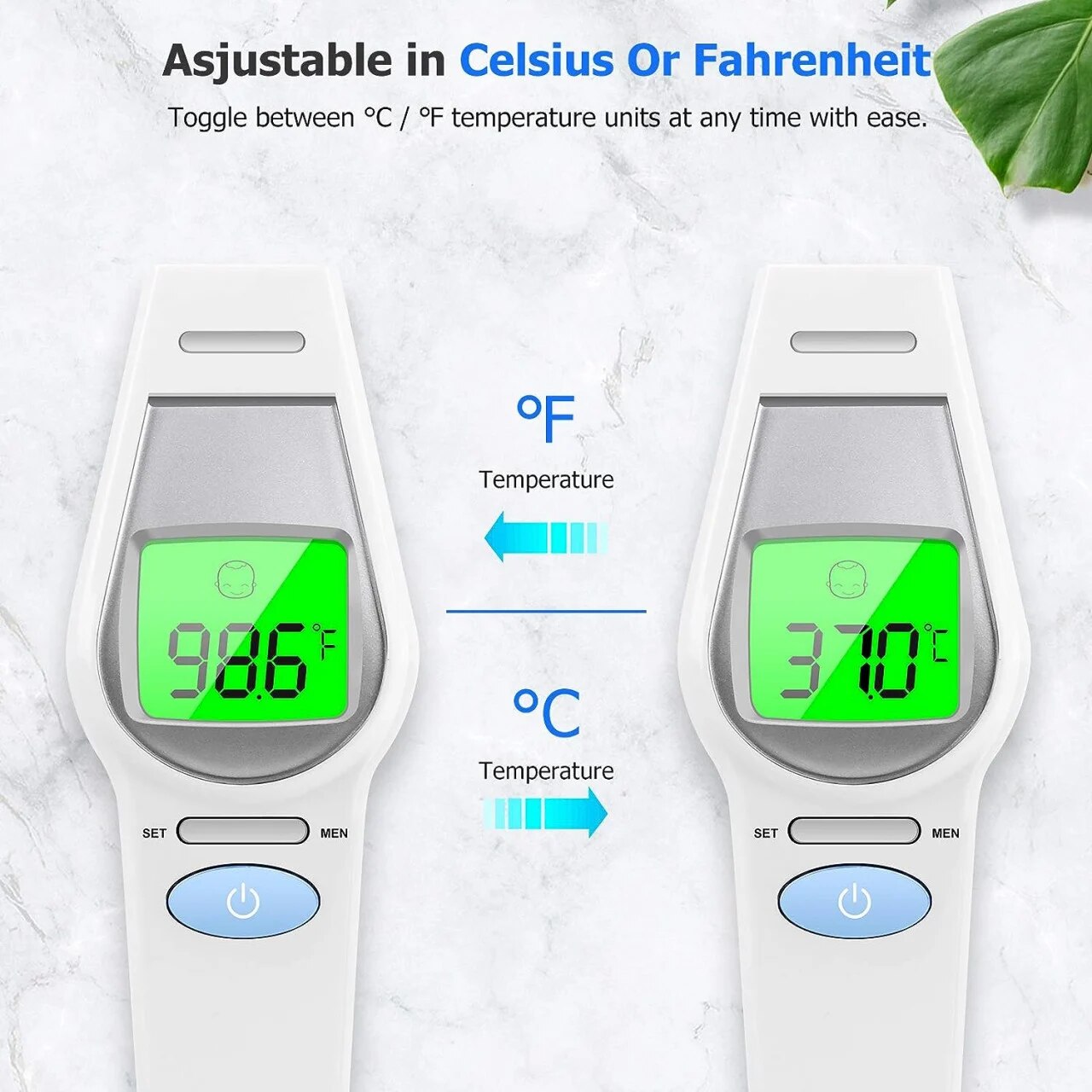 Безконтактен електронен термометър XDhope, полипропилен, бял, LCD - eMAG.bg