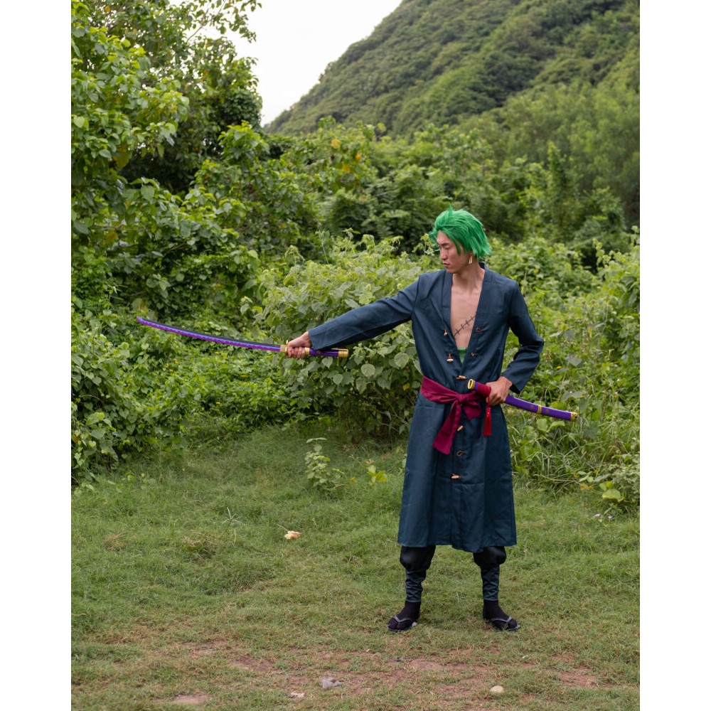 Sabie Katana, One Piece, Roronoa Zoro Purple Enma, Lemn, 105 cm ...