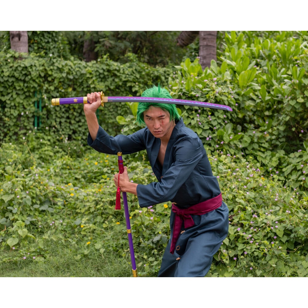 Sabie Katana, One Piece, Roronoa Zoro Purple Enma, Lemn, 105 cm ...
