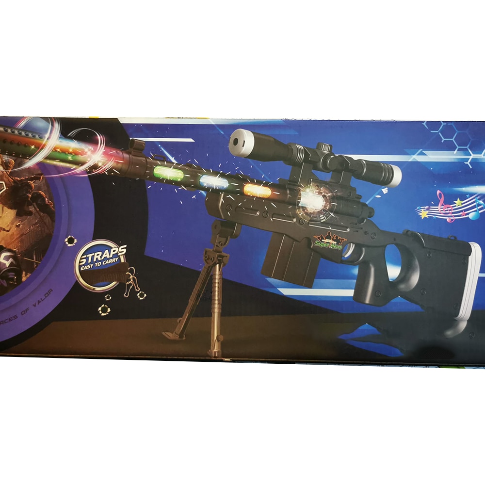 Pusca Sniper cu Luneta, Trepied, Lumini si Sunete, la Cutie, 75 cm ...