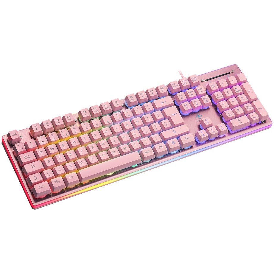 Tastatura gaming mecanica DELTACO GAMING, iluminare RGB, 25 taste anti ...