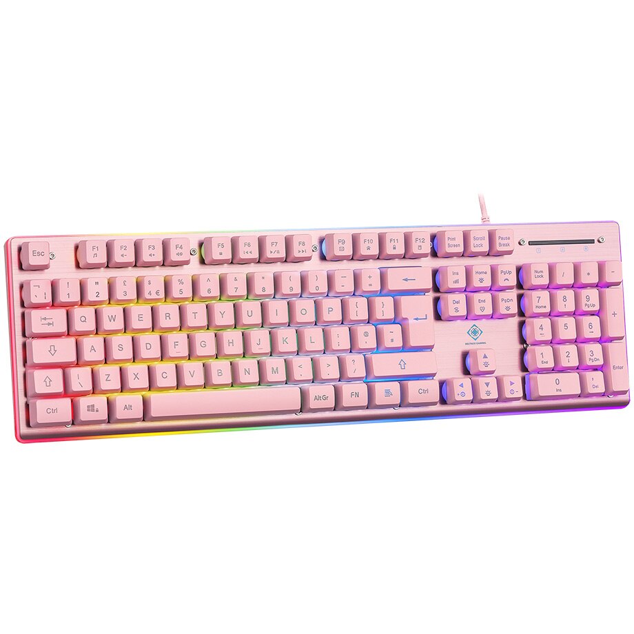 Tastatura gaming mecanica DELTACO GAMING, iluminare RGB, 25 taste anti ...