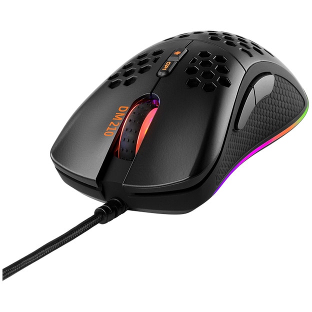 Mouse gaming cu fir DELTACO GAMING DM210, ultra-usor RGB, 6400 DPI ...