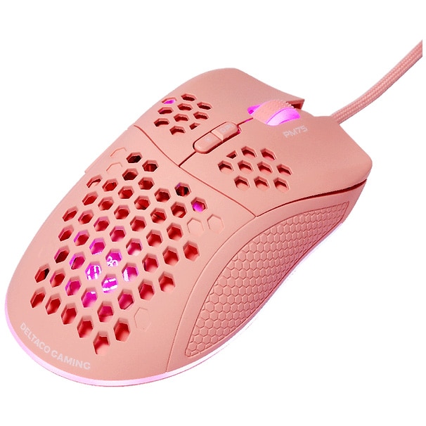 Mouse gaming cu fir DELTACO GAMING DM210, ultra-usor RGB, 6400 DPI ...