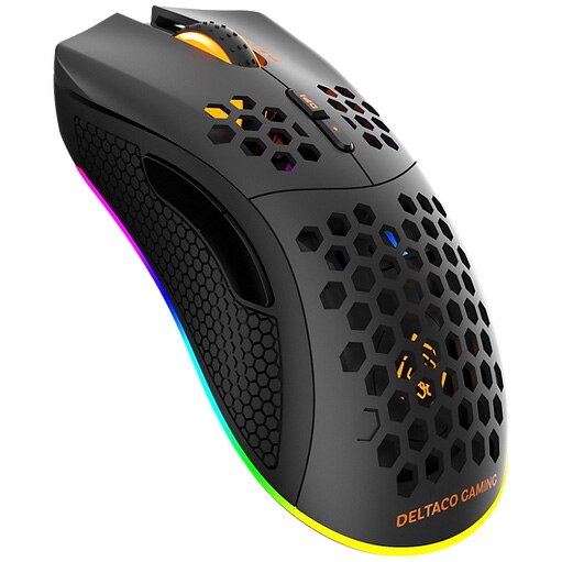 Mouse gaming wireless DELTACO GAMING DM220, ultra-usor 70g, RGB, 6400 ...