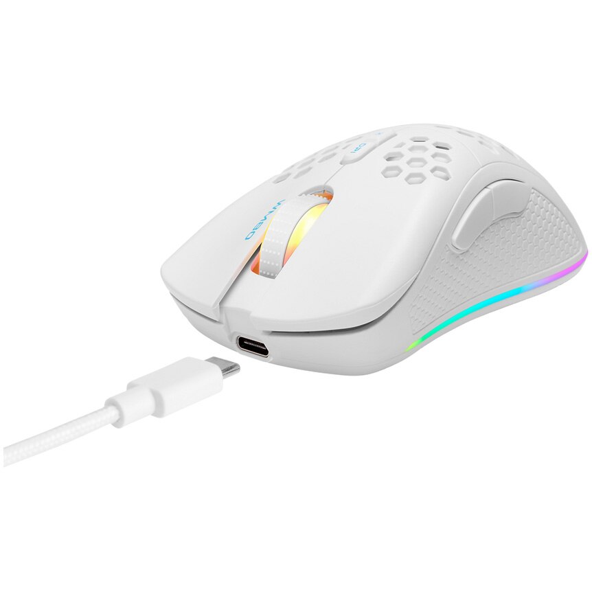 Mouse gaming wireless DELTACO GAMING DM220, ultra-usor 70g, RGB, 6400 ...