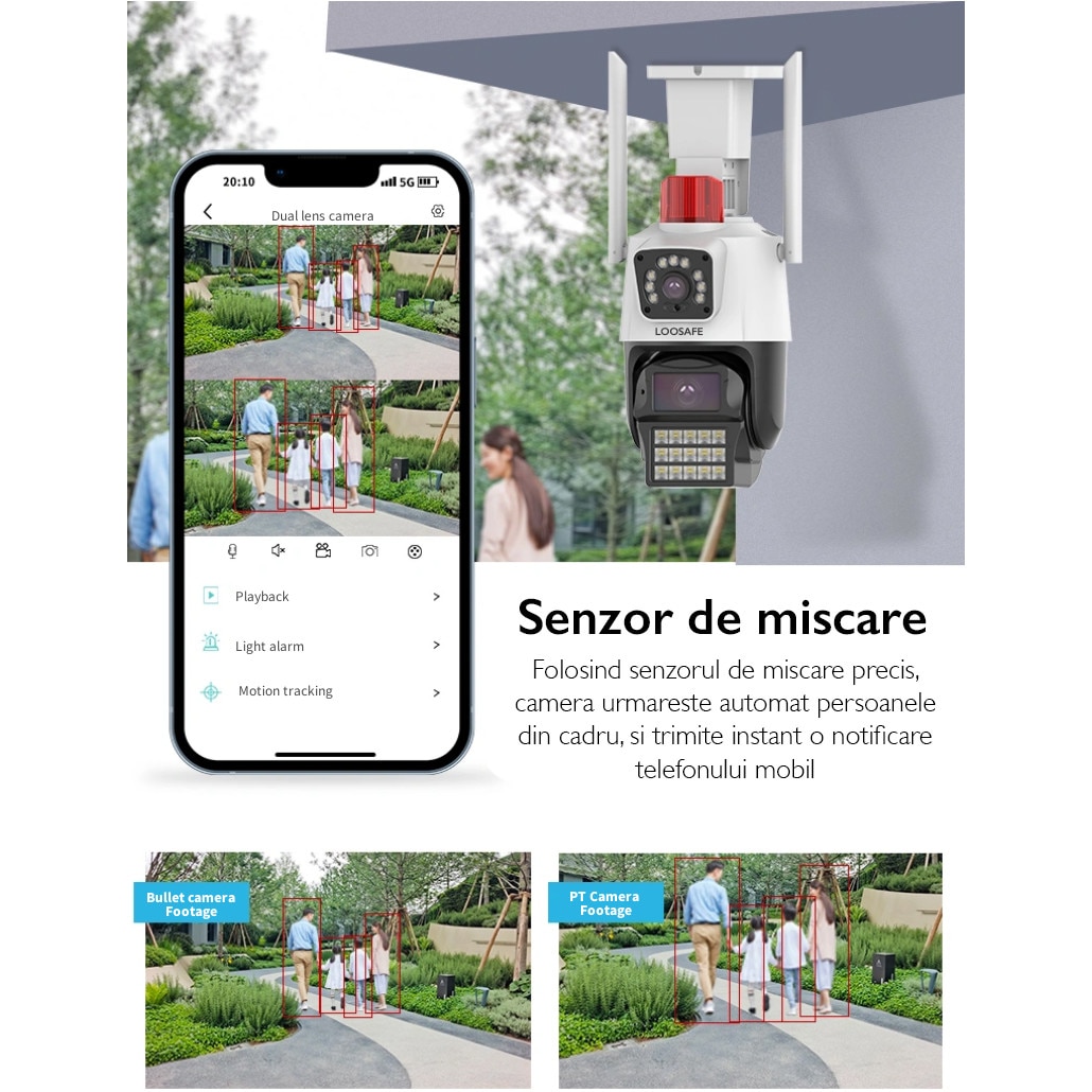Camera de Supraveghere Dubla Wireless CCTV Loosafe® 80XPRO, 8MP ...