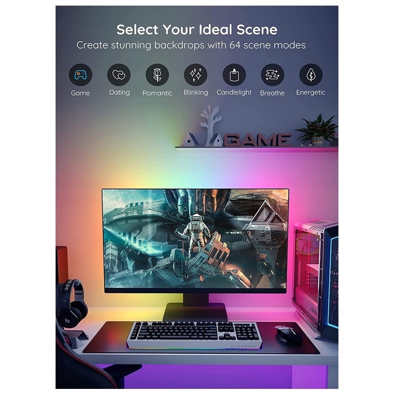 Banda LED, 2m, USB, Multicolor - eMAG.ro