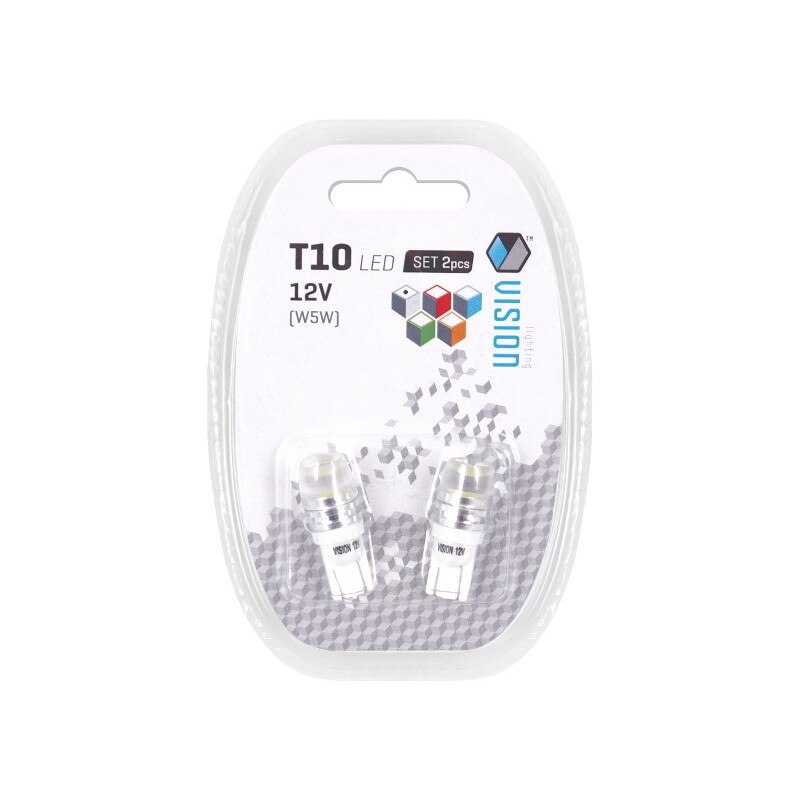 Set 2 becuri auto LED, Vision, 12 V, 6000 K, 1.5 W, Alb - eMAG.ro