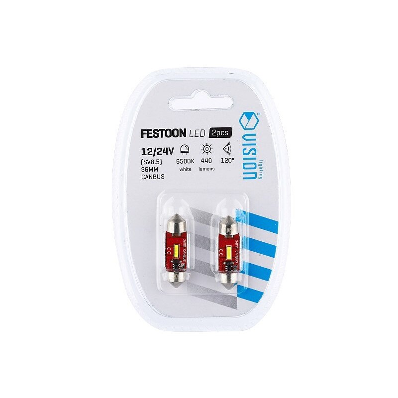 Set 2 becuri auto, Vision, 12/24V, LED, CANBUS - eMAG.ro