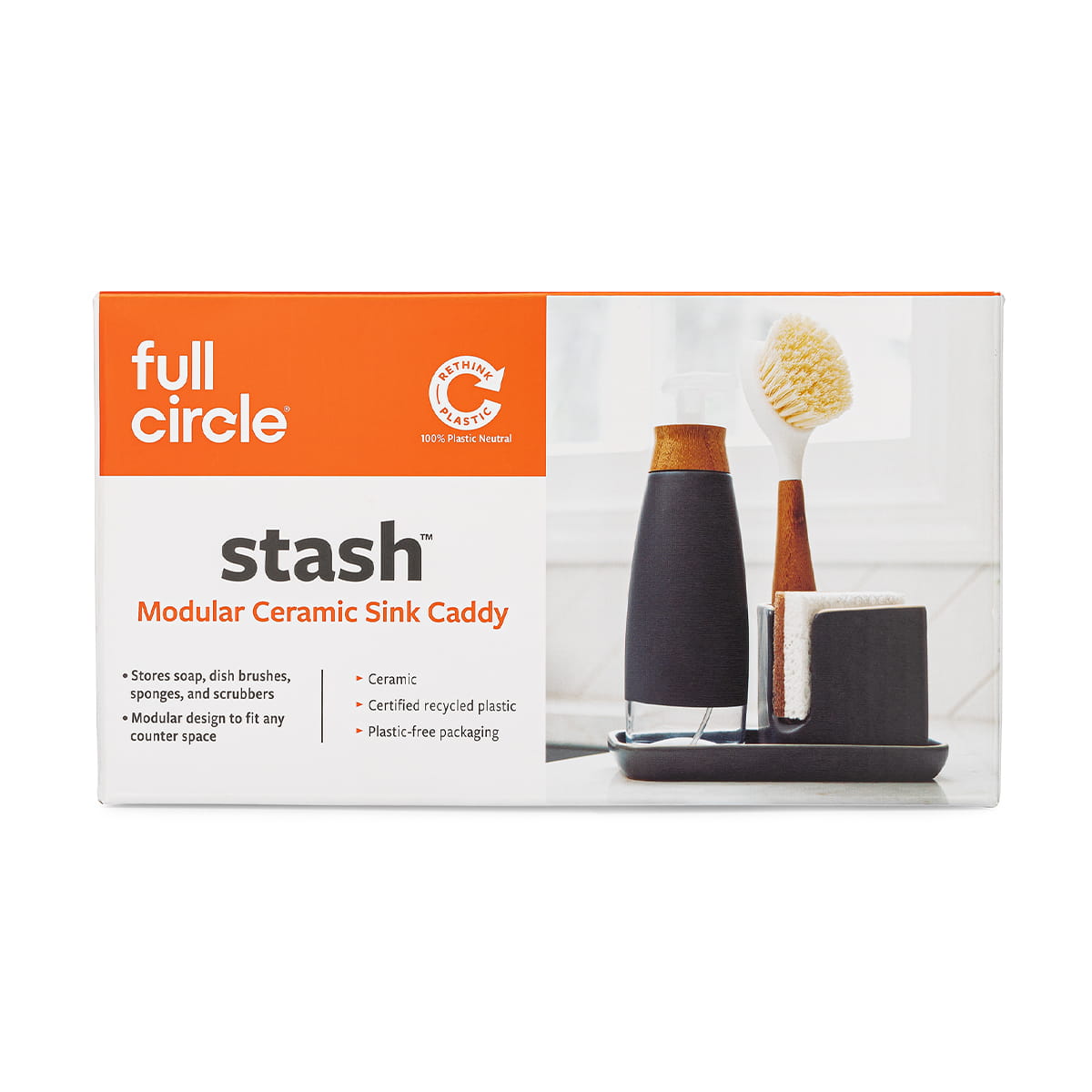 Organizator pentru chiuveta, FULL CIRCLE, Ceramica, 19,99x10,29x10,8cm ...