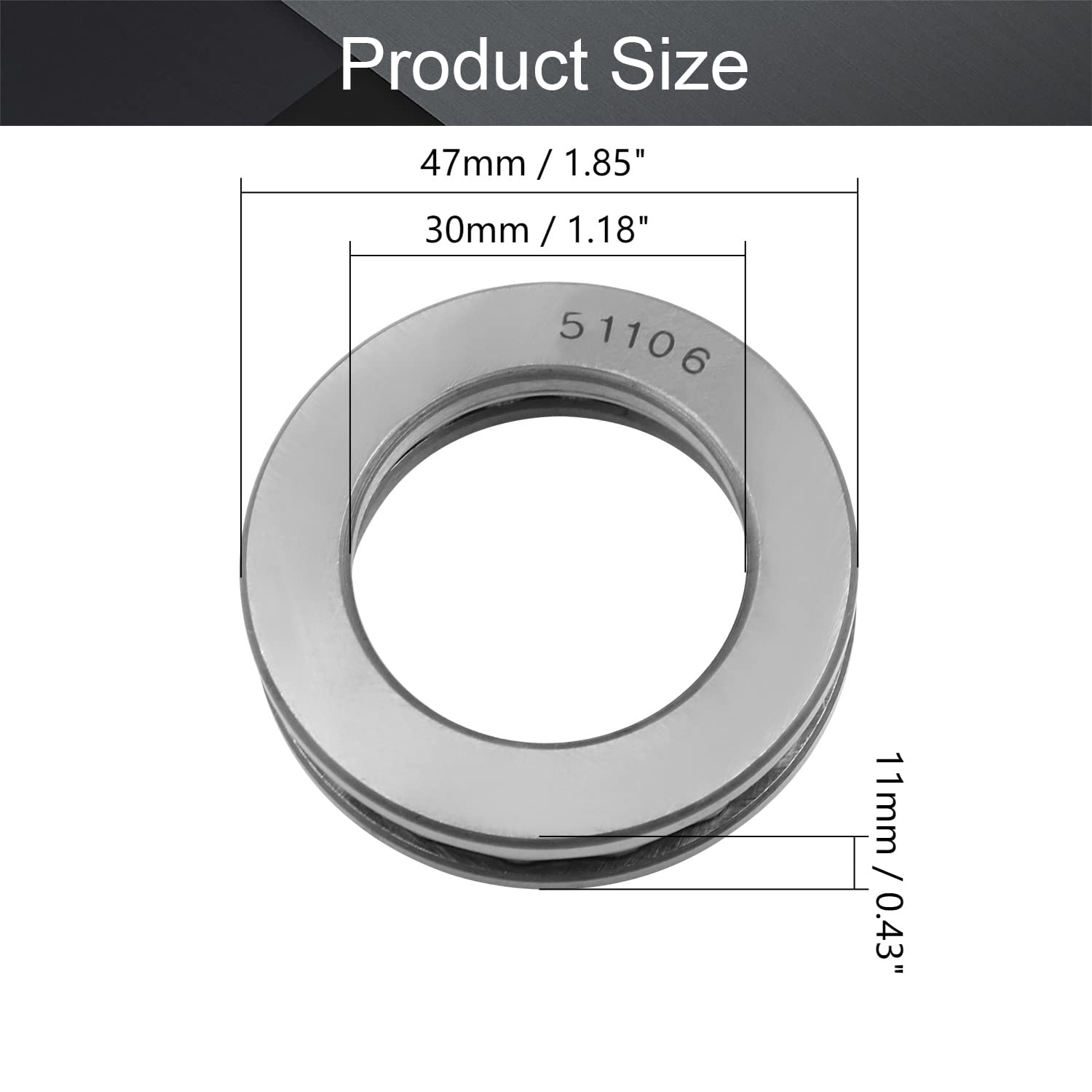 Rulment axial cu bile, LLWL, Otel, 30 x 47 x 11mm, Argintiu - eMAG.ro