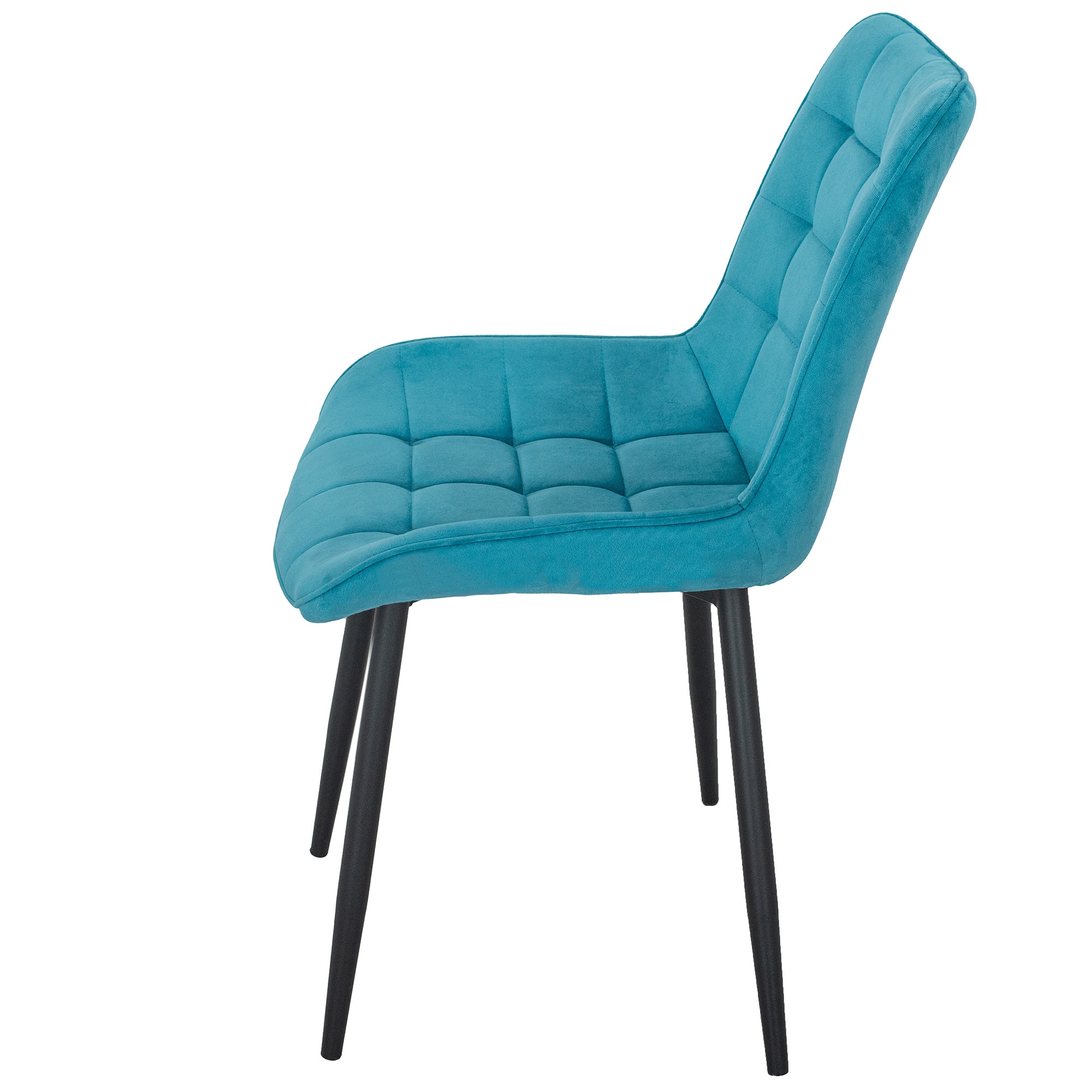 Scaun DENVER Osaka, turcoaz, picioare metalice negre, tapitat, stofa ...