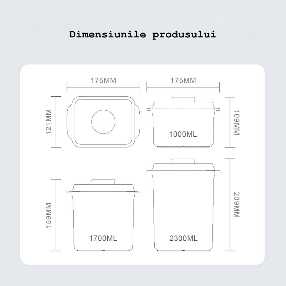 Recipient dreptunghiular din plastic cu capac tip Pop Up, potrivit ...