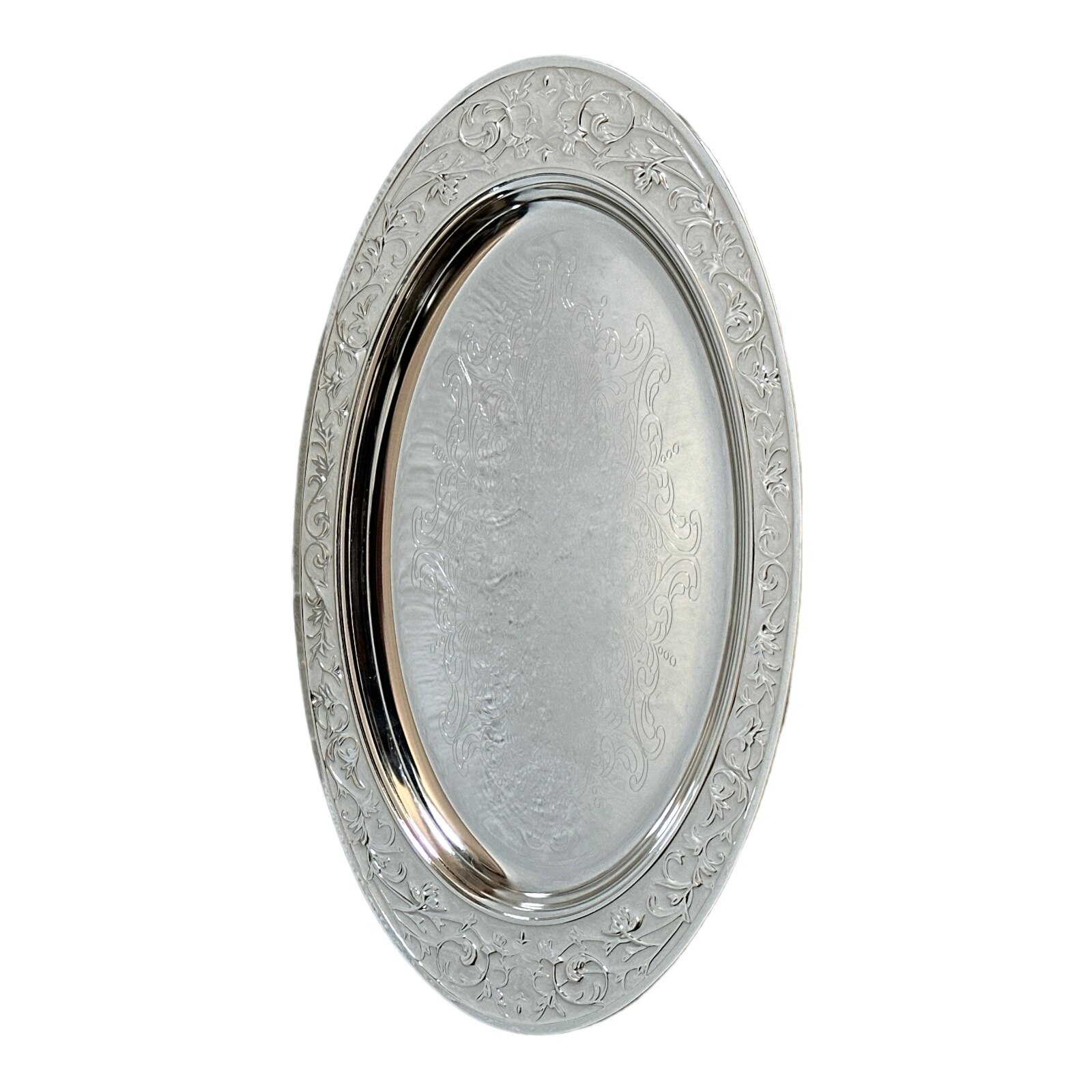 Tava Servire, Alpaca, model oval, 38x22x3 cm - eMAG.ro