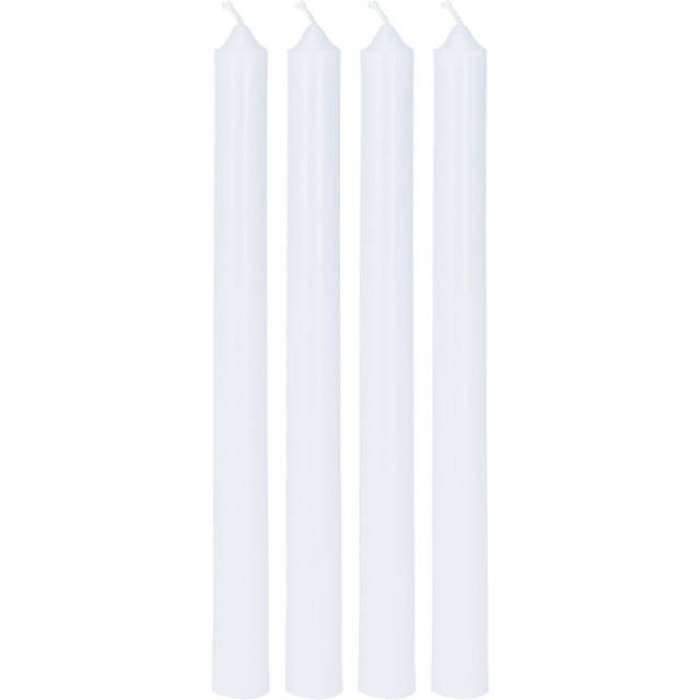 Set lumanari conice, 4 bucati, alb, parafina, 25 cm - eMAG.ro