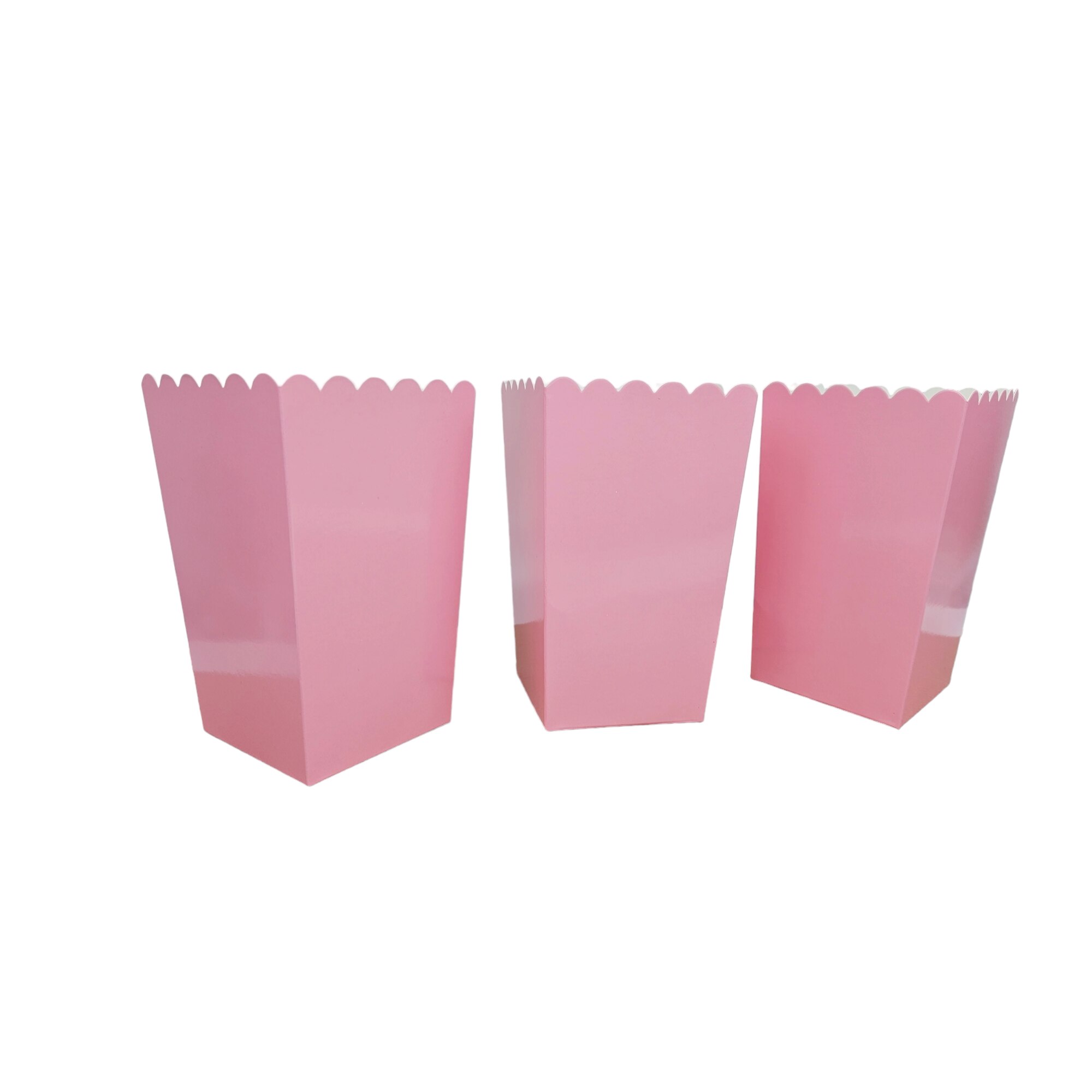 Set 12 cutii popcorn, hartie cartonata lucioasa, Roz, 8.5x8.5x15cm ...
