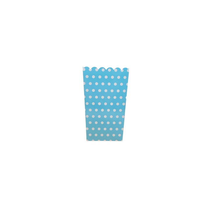 Set 12 cutii popcorn, hartie cartonata lucioasa, Albastru deschis ...