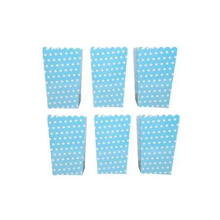 Set 12 cutii popcorn, hartie cartonata lucioasa, Albastru deschis ...