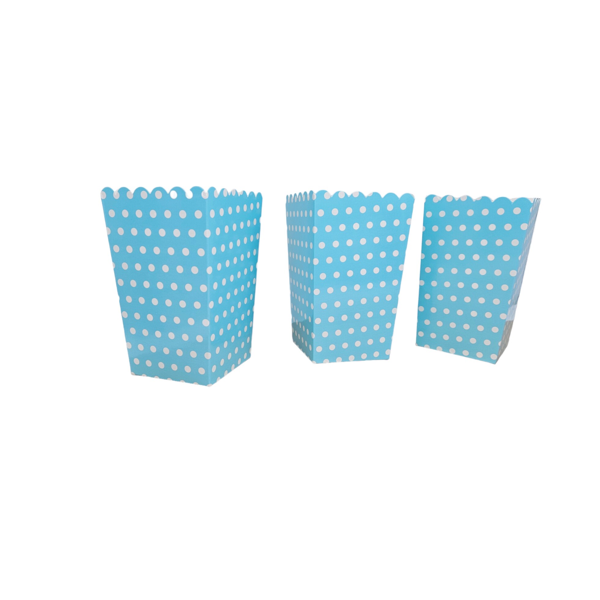 Set 12 cutii popcorn, hartie cartonata lucioasa, Albastru deschis ...