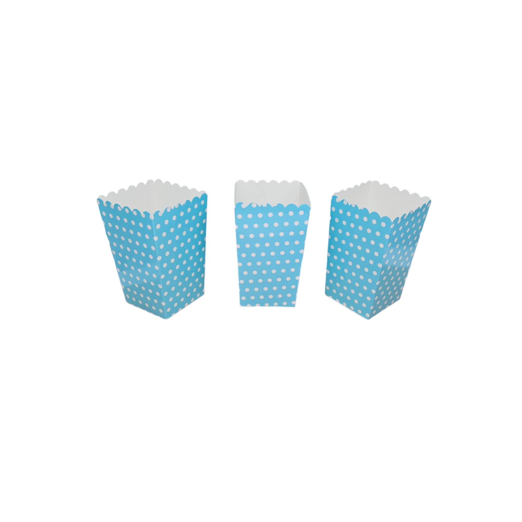 Set 12 cutii popcorn, hartie cartonata lucioasa, Albastru deschis ...