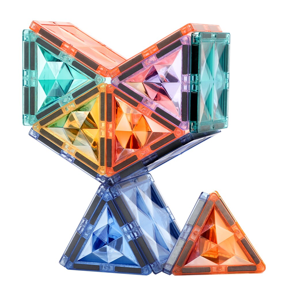 Set de constructie cu placi magnetice, 100 piese, Jucarie creativa si ...