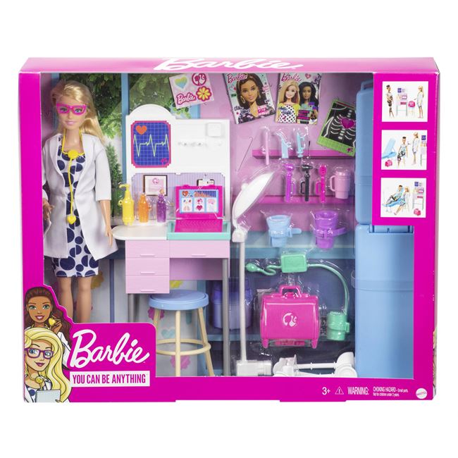 Set papusa Barbie cu cabinet medical complet echipat, 39.5x9x32.5cm ...