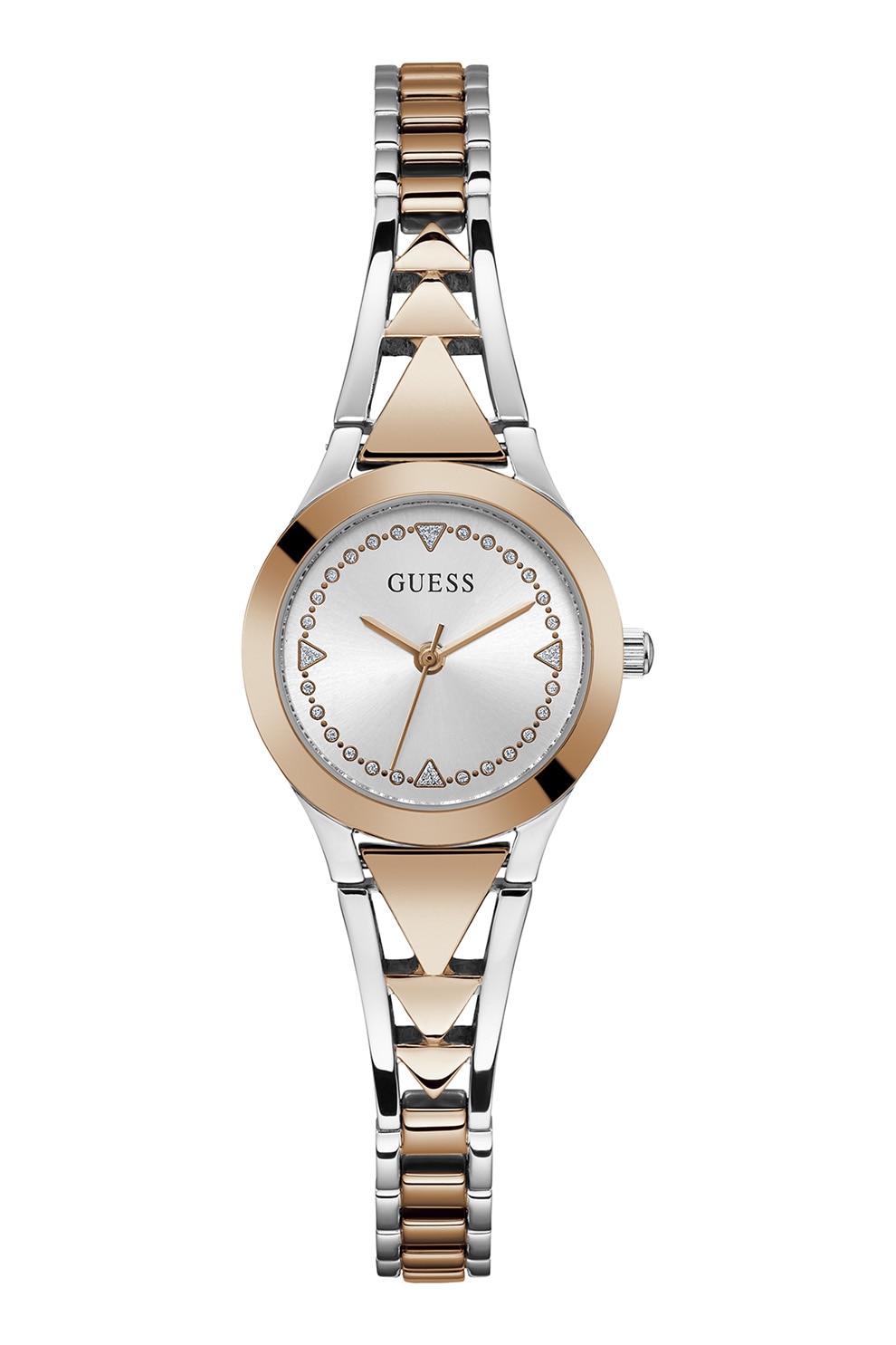 Guess, Ceas din otel inoxidabil cu model bicolor, Argintiu, Auriu - eMAG.ro