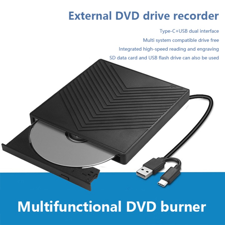 Unitate CD DVD externa, Wepzsxo, 4 porturi USB, Negru - eMAG.ro