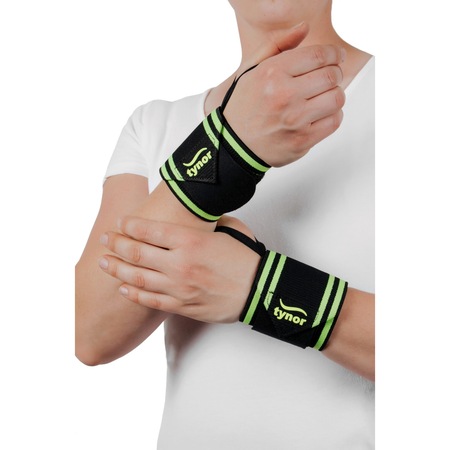 Set 2 orteze incheietura, Tynor, Textil, Negru/Verde - eMAG.ro