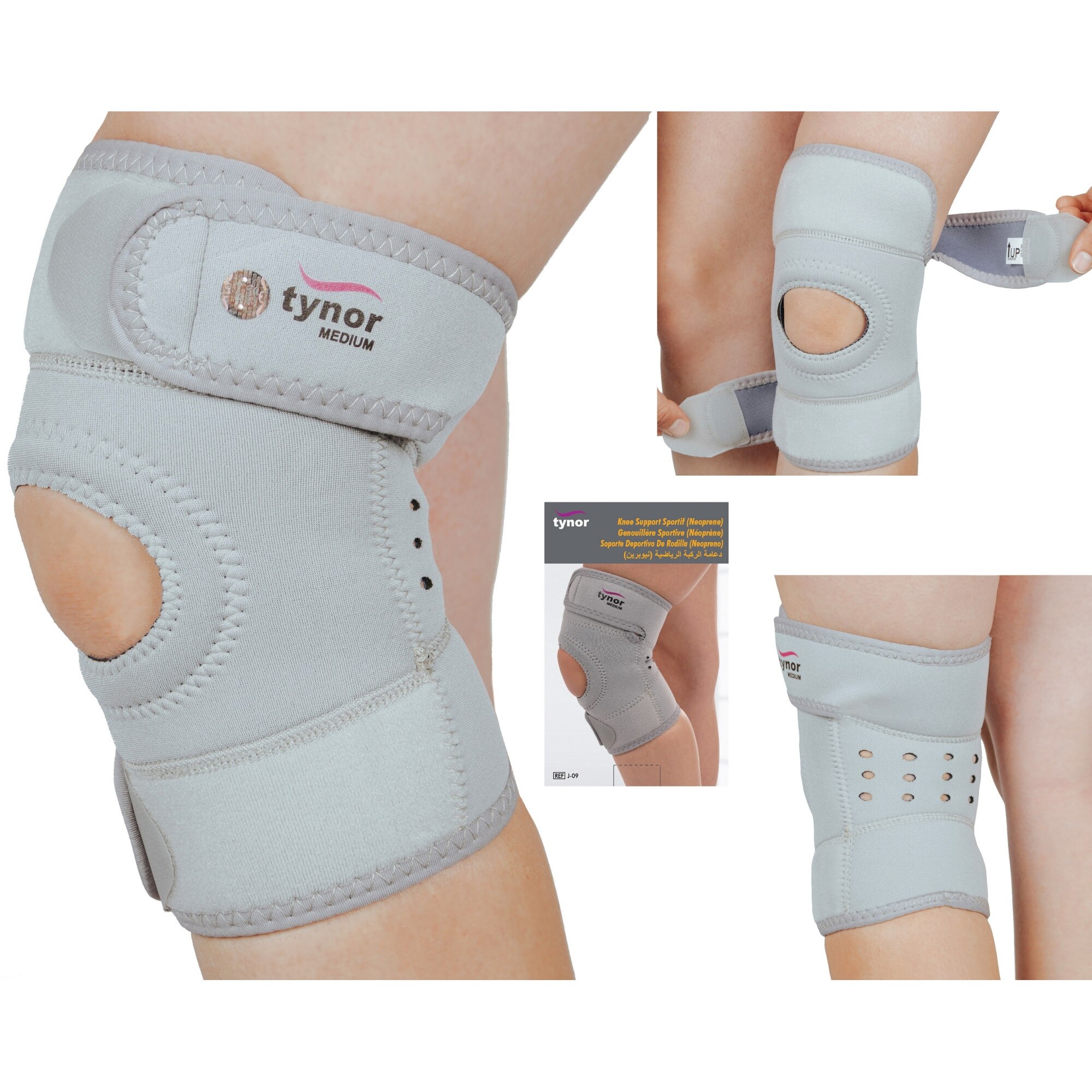 Genunchiera, Tynor, Neopren, Gri, L - eMAG.ro